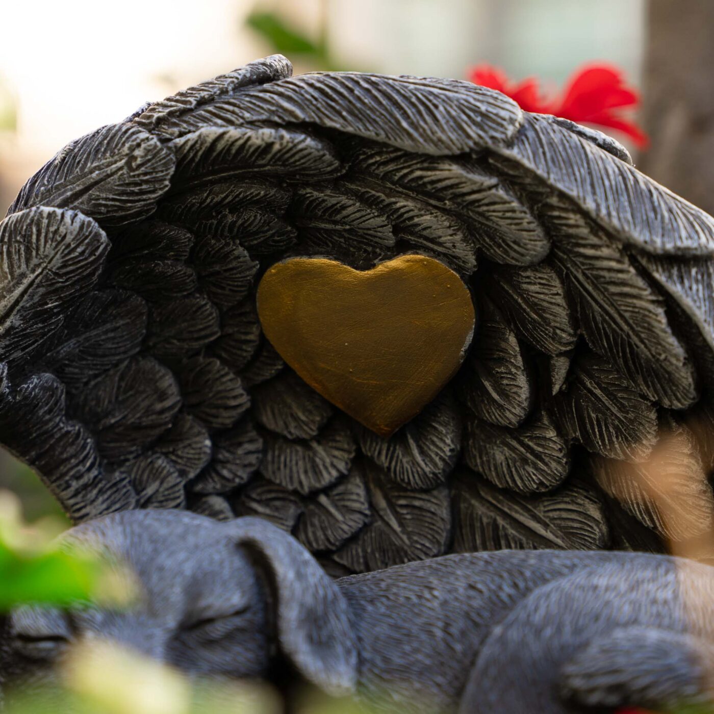 Forever Loved Dog Angel Urn - Memorial Indoor/Garden Statue ...