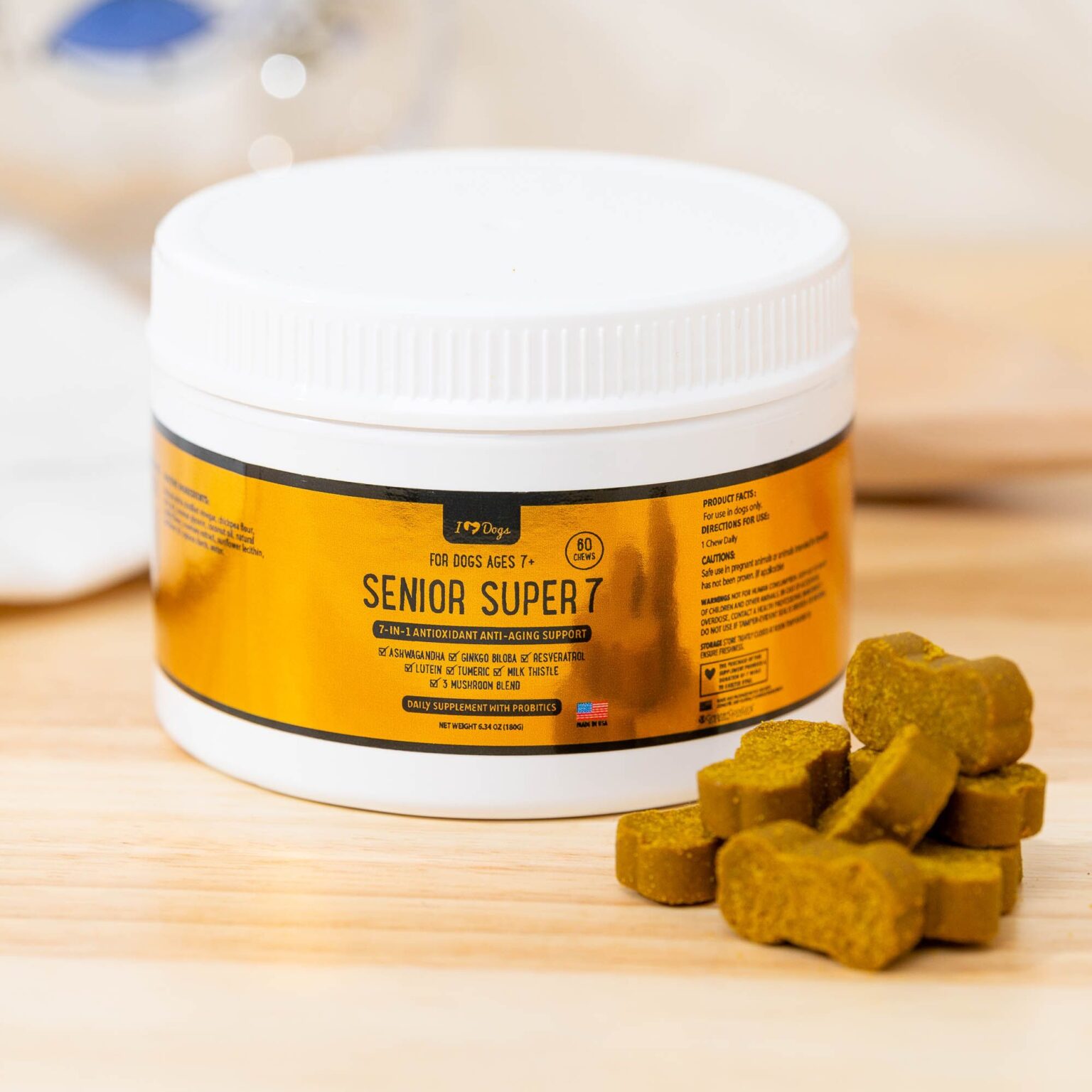 Senior Super 7 Daily MegaVitamin For Dogs 7-In-1 Antioxidant Anti-Aging ...