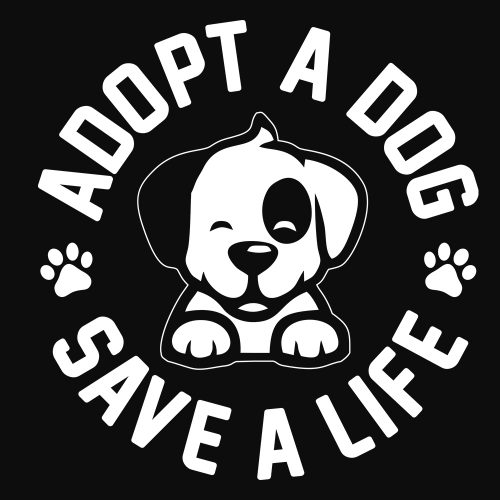 Adopt A Dog - Save A Life Standard Tee Black - iHeartDogs.com