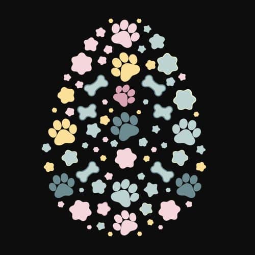 Easter Egg Paws & Bones Standard Tee Black - iHeartDogs.com