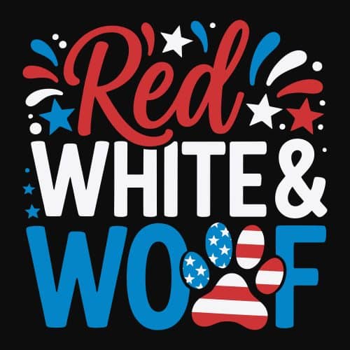 Red, White & Woof Standard Tee Black - iHeartDogs.com