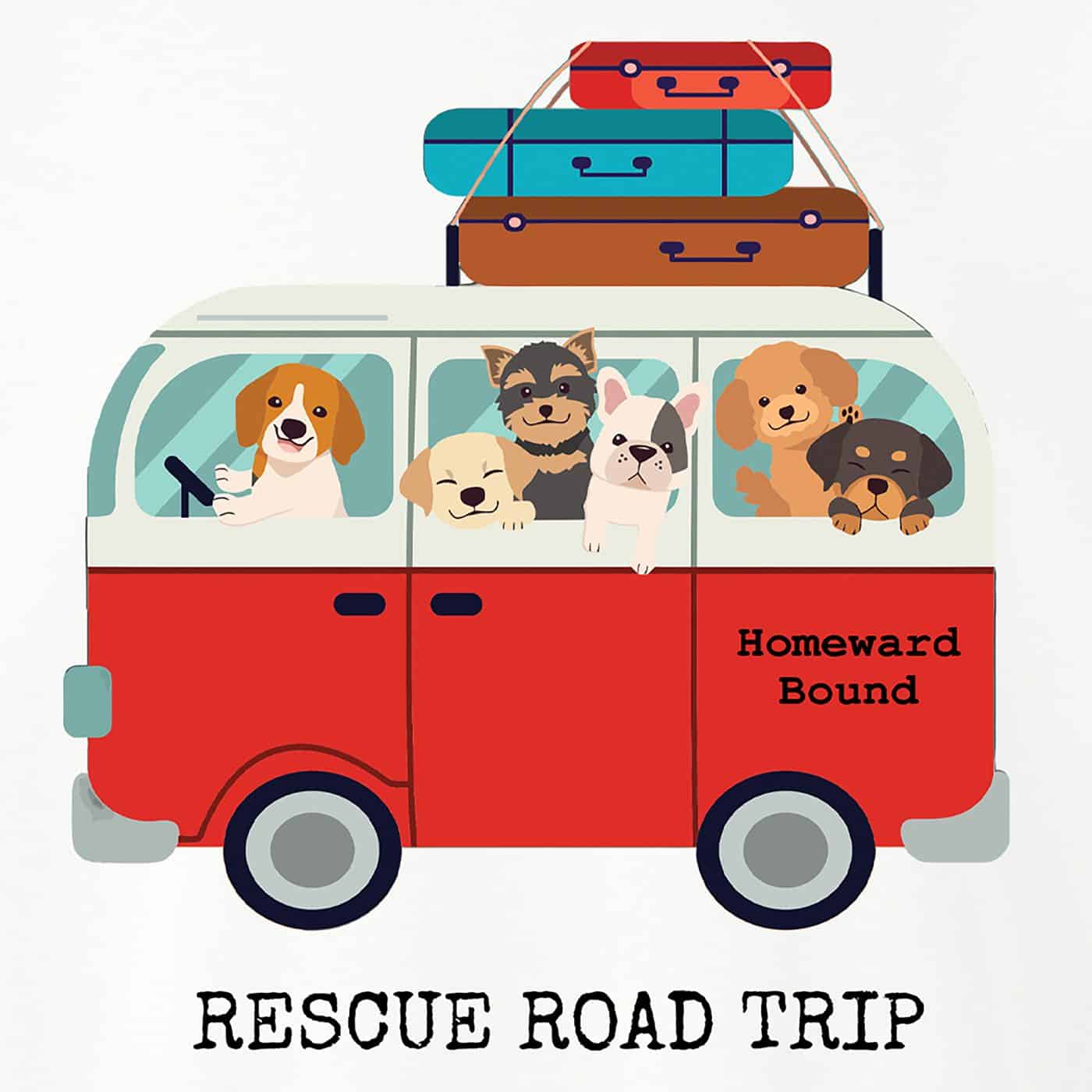 Homeward Bound Rescue Road Trip Mini Van Standard Tee White ...
