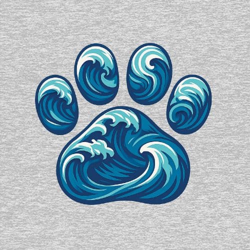 Paw Wave Standard Tee Heather Grey - iHeartDogs.com
