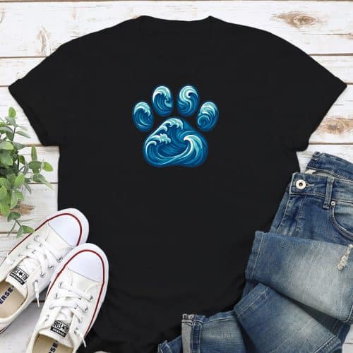 Paw Wave Standard Tee Black - iHeartDogs.com