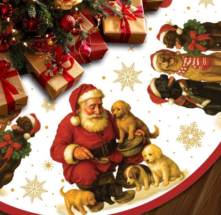 Santa's Light Of Hope for Dogs Christmas Tree Skirt - 48" Holiday Decor ...
