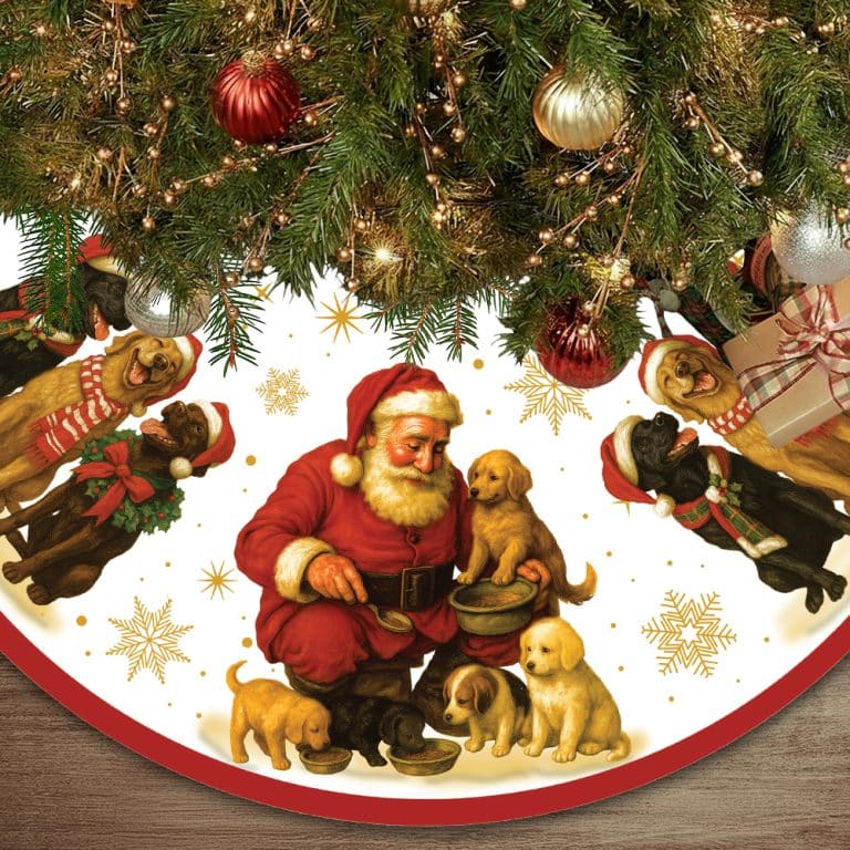 Santa's Light Of Hope for Dogs Christmas Tree Skirt - 48" Holiday Decor ...