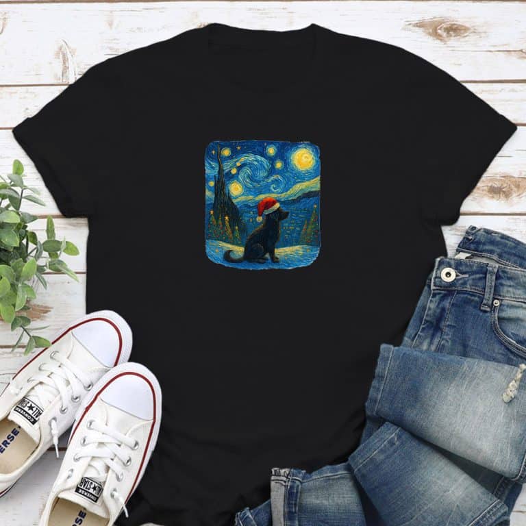 Starry Night Dog Standard Tee Black - iHeartDogs.com